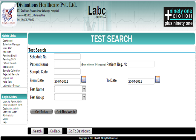LabC test find options | LabC: Lab Information System | LIMS ...